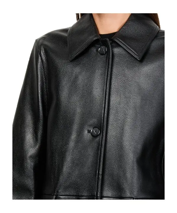 TOTEME Long-sleeved Leather Jacket With Lapel Collar