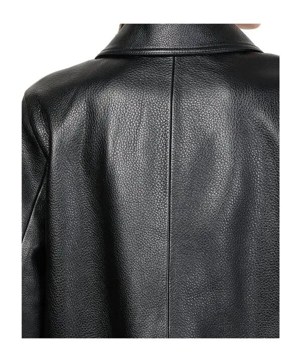 TOTEME Long-sleeved Leather Jacket With Lapel Collar