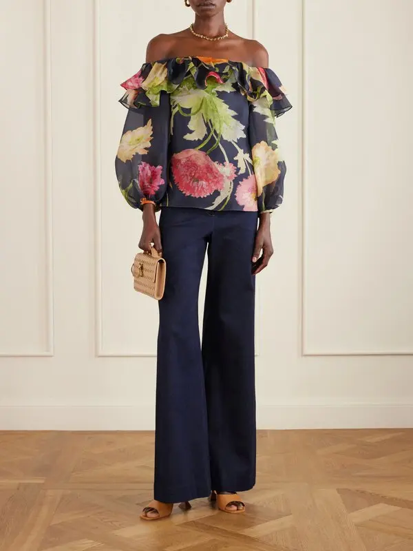 Carolina Herrera Off-shoulder Printed Top