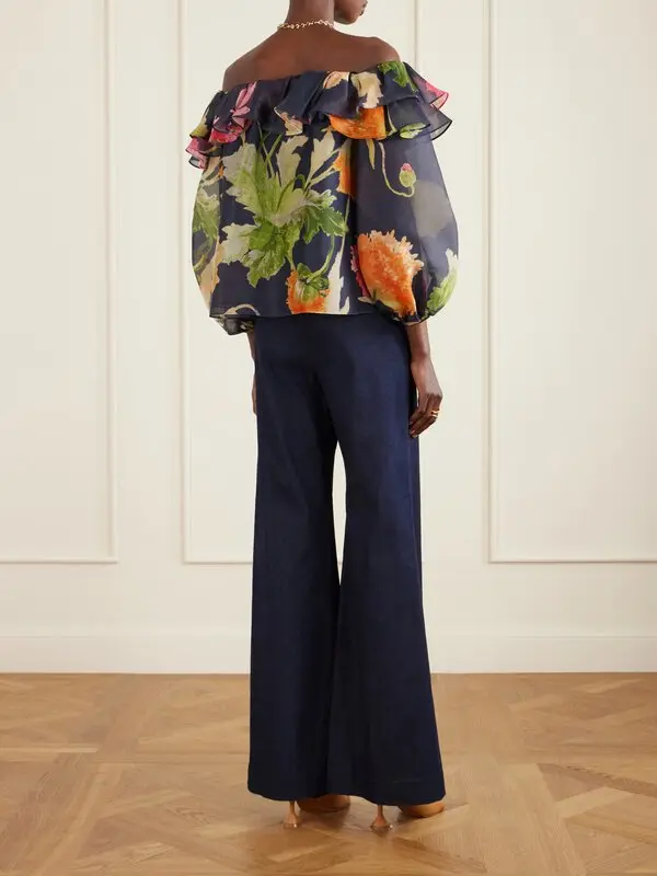 Carolina Herrera Off-shoulder Printed Top