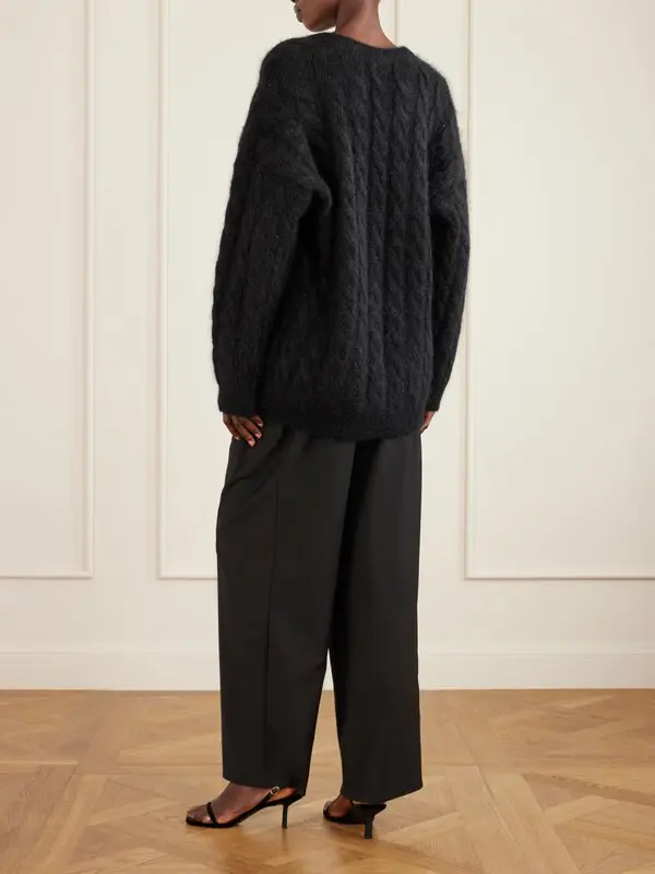 Alessandra Rich Sequin-embellished Cable-knit Cardigan