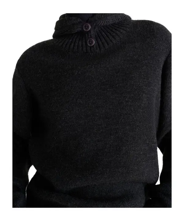 LEMAIRE Ribbed Hooded Sweater With Buttoned Closure