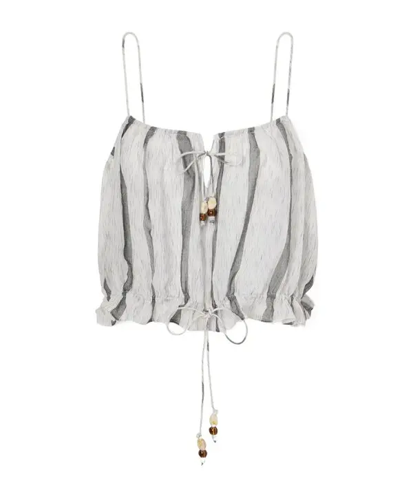 Ulla Johnson Cara Bead-embellished Striped Cotton Cover-up - No