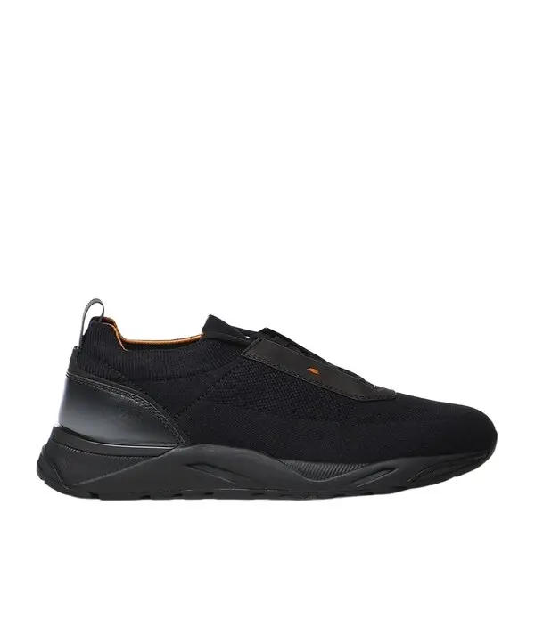 Santoni Mesh Panel Slip-on Sneakers - Black