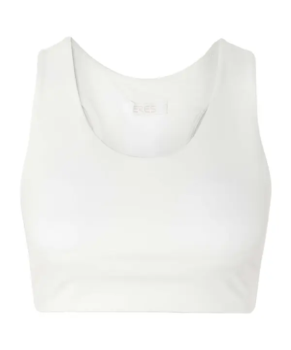 ERES Cutout Embroidered Stretch-jersey Sports Bra - White
