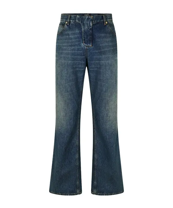 Balmain Washed Flared Jeans - Blue