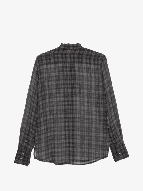 7 For All Mankind Tieneck Plaid Longsleeve Blouse