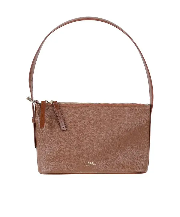 A.p.c. Vera Grained Leather Shoulder Bag - Brown