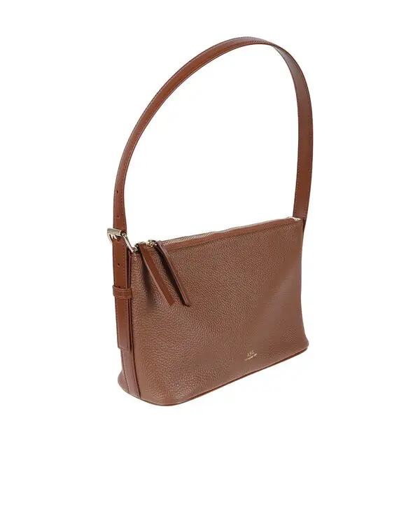 A.p.c. Vera Grained Leather Shoulder Bag - Brown