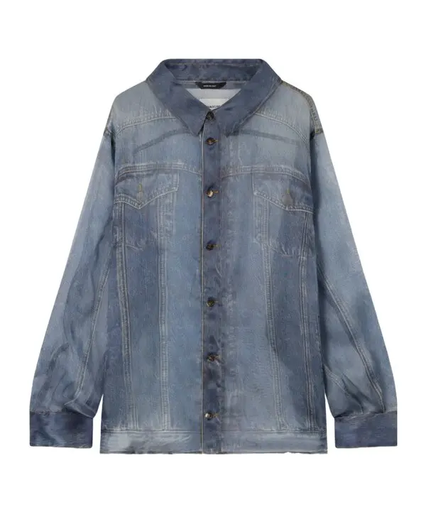 HAIKURE Denim Printed Long Sleeve Shirt