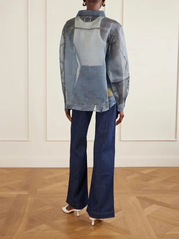 HAIKURE Denim Printed Long Sleeve Shirt