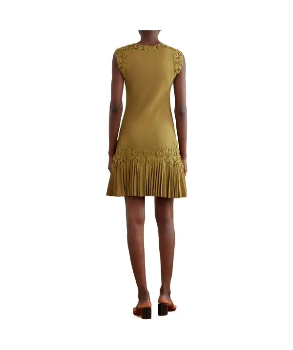 Ulla Johnson Crochet-trimmed Ribbed Mini Dress