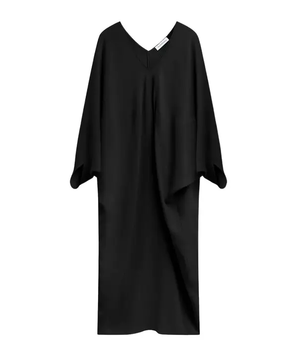 THE FRANKIE SHOP Maxi Dress With V-neck And Draped Detail - Black