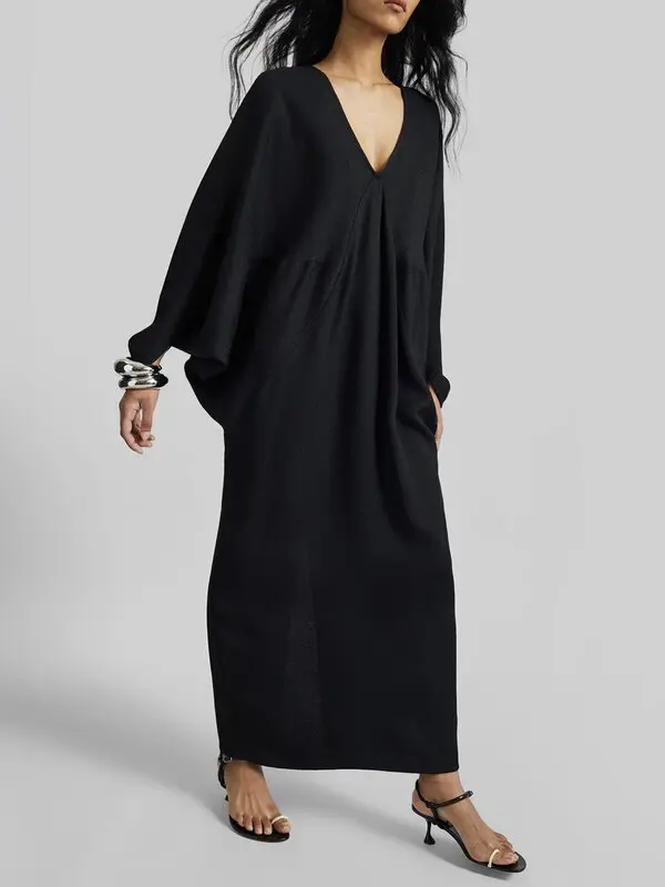 THE FRANKIE SHOP Maxi Dress With V-neck And Draped Detail