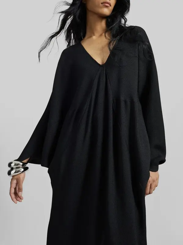 THE FRANKIE SHOP Maxi Dress With V-neck And Draped Detail