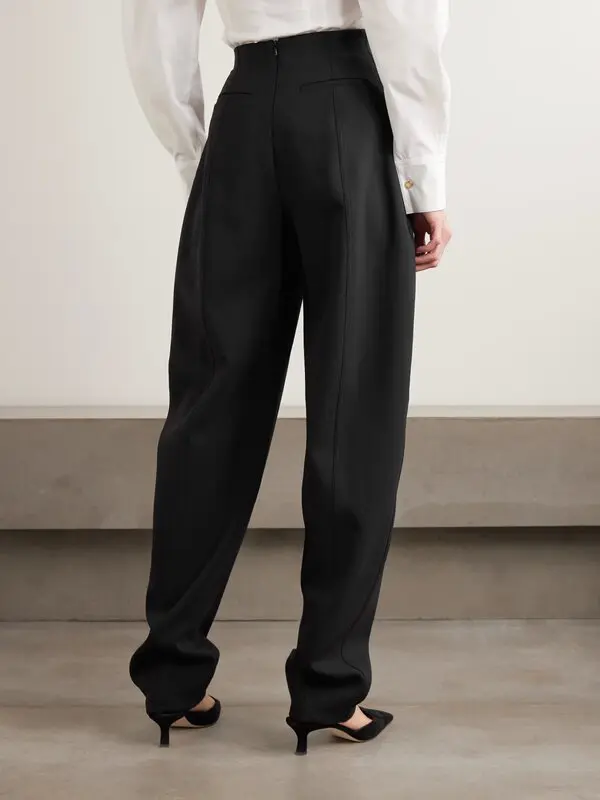 Carolina Herrera Isla Wool-blend Barrel-leg Pants