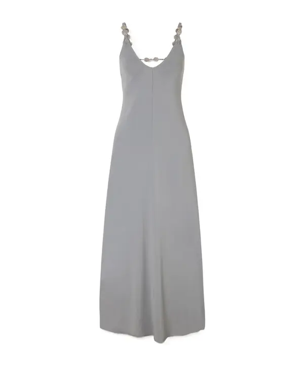 ERES Sculpturale Bead-embellished Stretch-jersey Maxi Dress - Gray