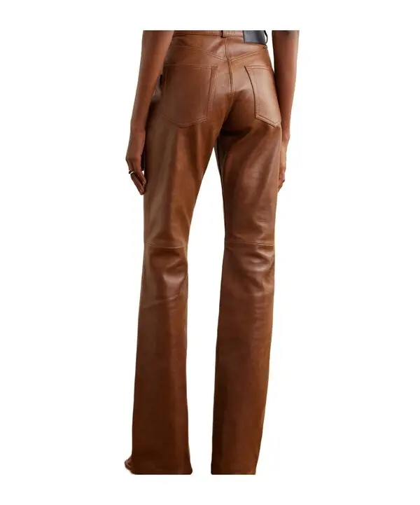 HAIKURE Paneled Leather Straight-leg Pants