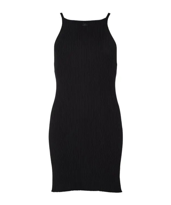COURREGES Round Neck Sleeveless Dress - Black