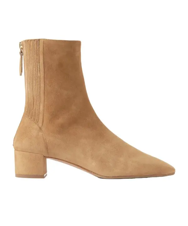 AQUAZZURA Suede Ankle Boots With Block Heel - No