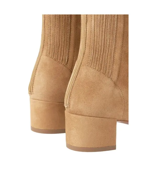 AQUAZZURA Suede Ankle Boots With Block Heel - No