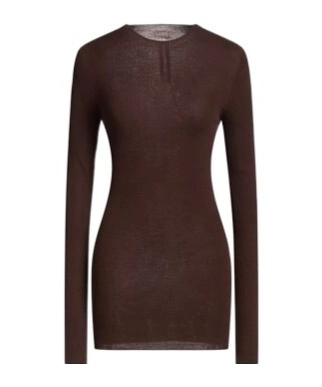 Rick Owens Wool Fine Knit Crewneck Long Sleeve Sweater - Red