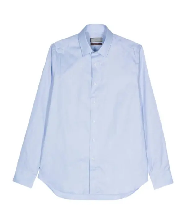 Canali Long-sleeve Cotton Shirt - Light Blue