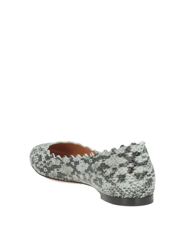 Chloé Snake-print Leather Ballet Flats