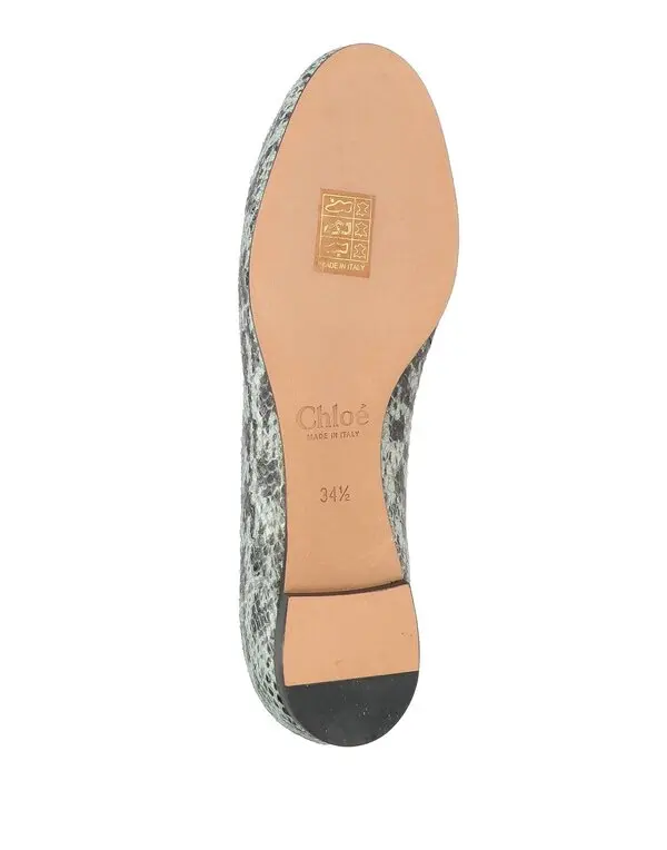 Chloé Snake-print Leather Ballet Flats