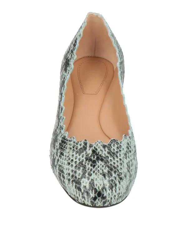 Chloé Snake-print Leather Ballet Flats