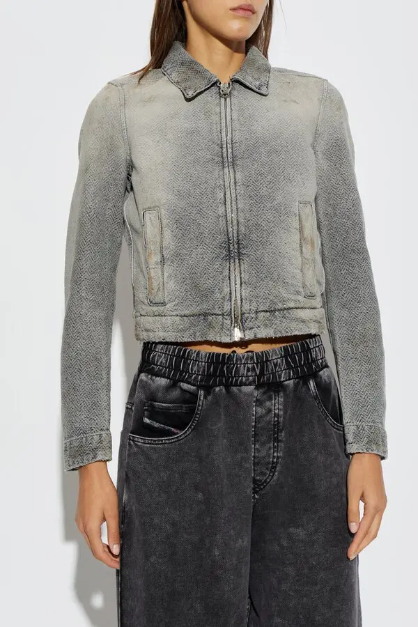 DIESEL® De-corb' Cropped Jacket With Herringbone Texture