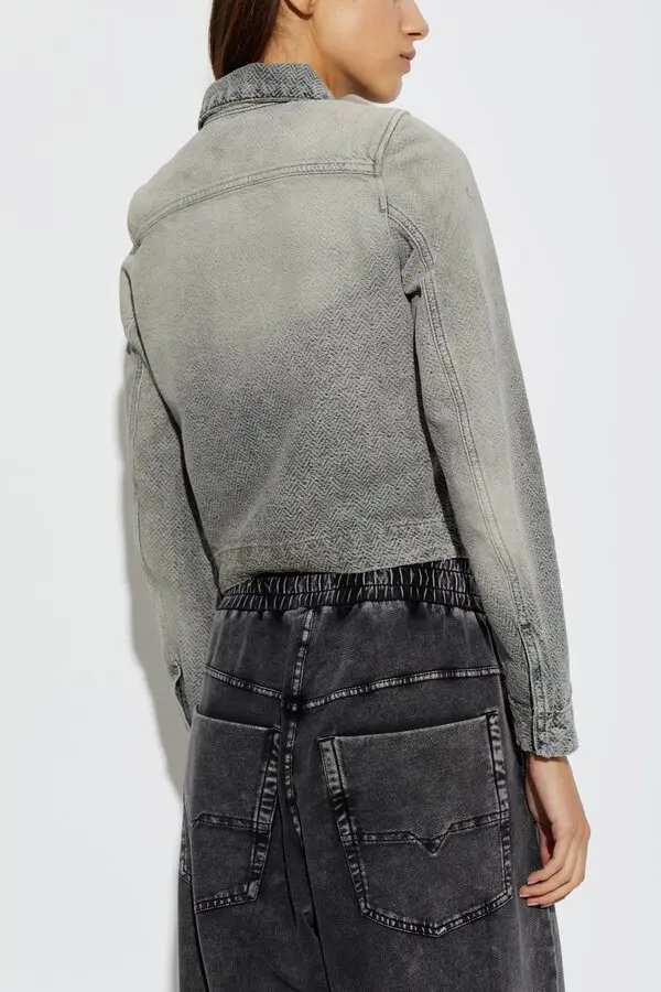 DIESEL® De-corb' Cropped Jacket With Herringbone Texture