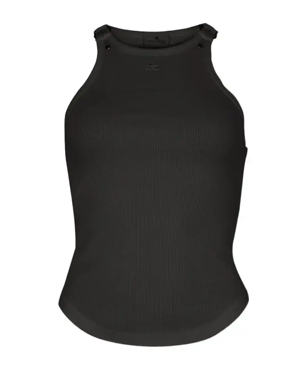 COURREGES Round Neck Sleeveless Vest