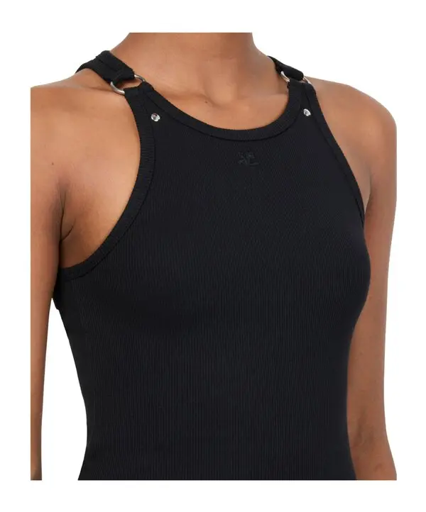 COURREGES Round Neck Sleeveless Vest