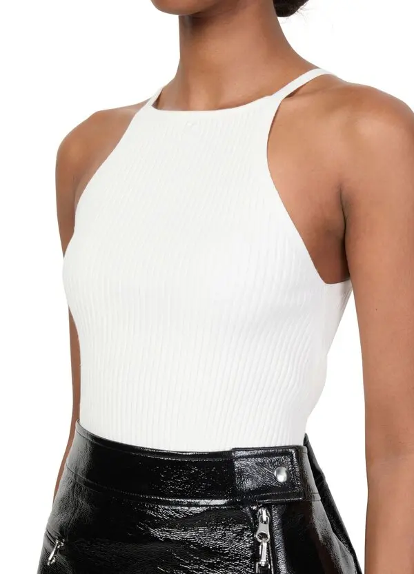 COURREGES Ribbed Knit Cropped Top