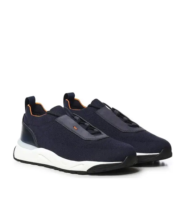 Santoni Mesh Panel Slip-on Sneakers