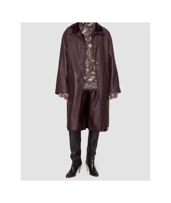 JOSEPH Reversible Shearling High Neck Coat