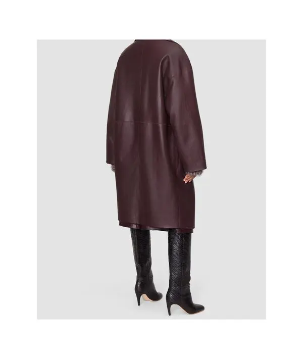 JOSEPH Reversible Shearling High Neck Coat