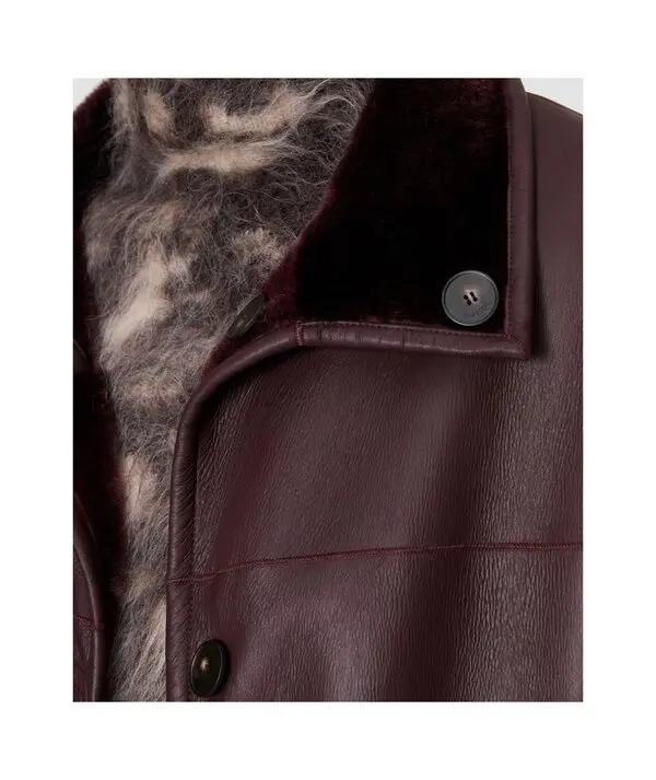 JOSEPH Reversible Shearling High Neck Coat