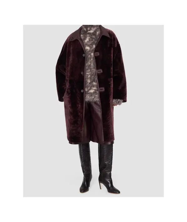 JOSEPH Reversible Shearling High Neck Coat