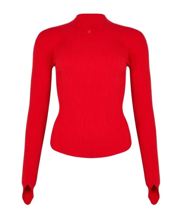 COURREGES Long-sleeved Sweater - Red