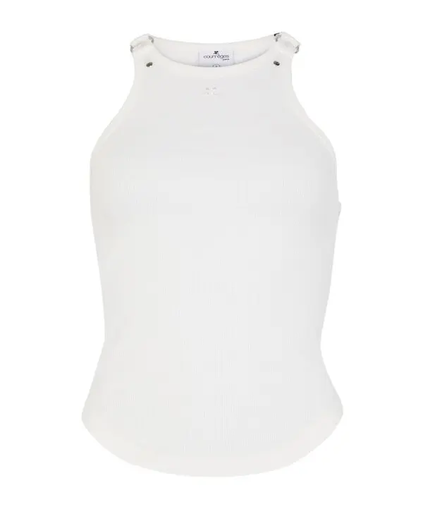 COURREGES Round Neck Sleeveless Vest