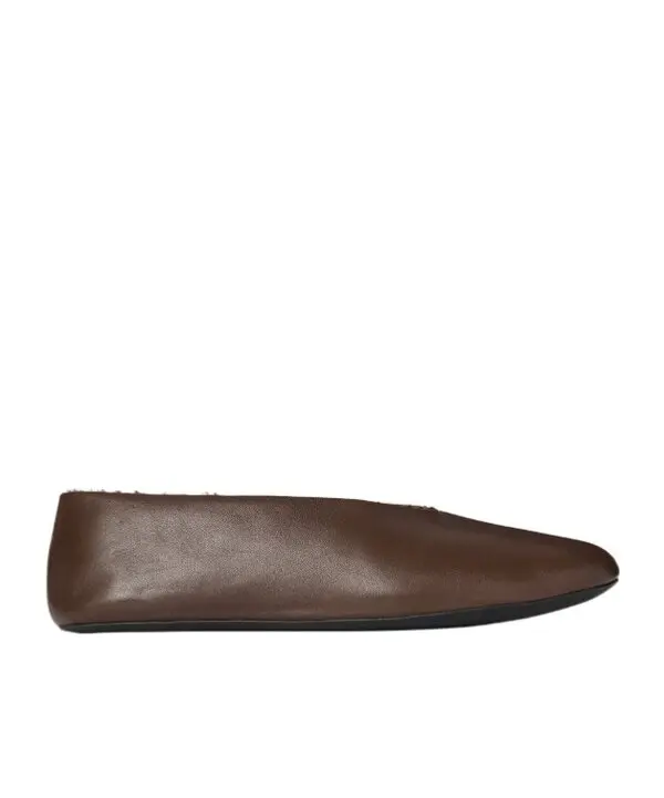 THE ROW Stella Flats - Medium Brown