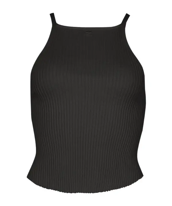 COURREGES Ribbed Knit Top - Black