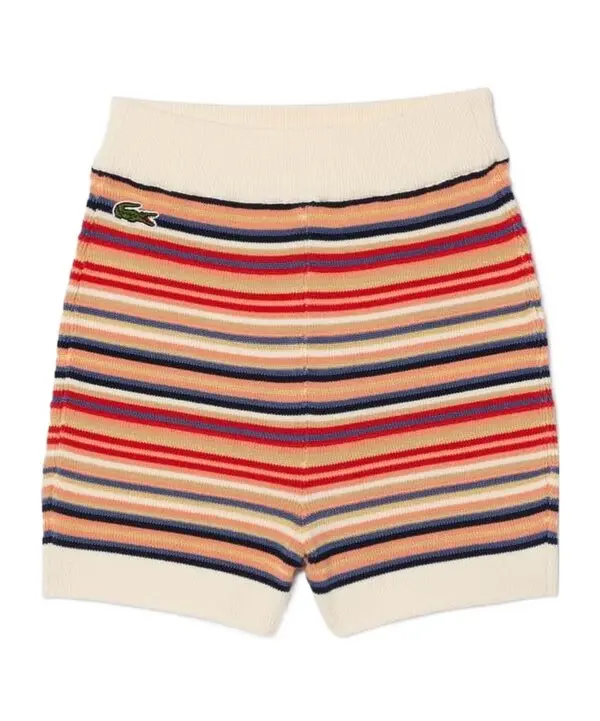 Lacoste Striped Knit Shorts - Nude