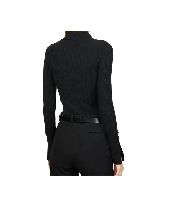 COURREGES Long-sleeved Knitted Polo Shirt