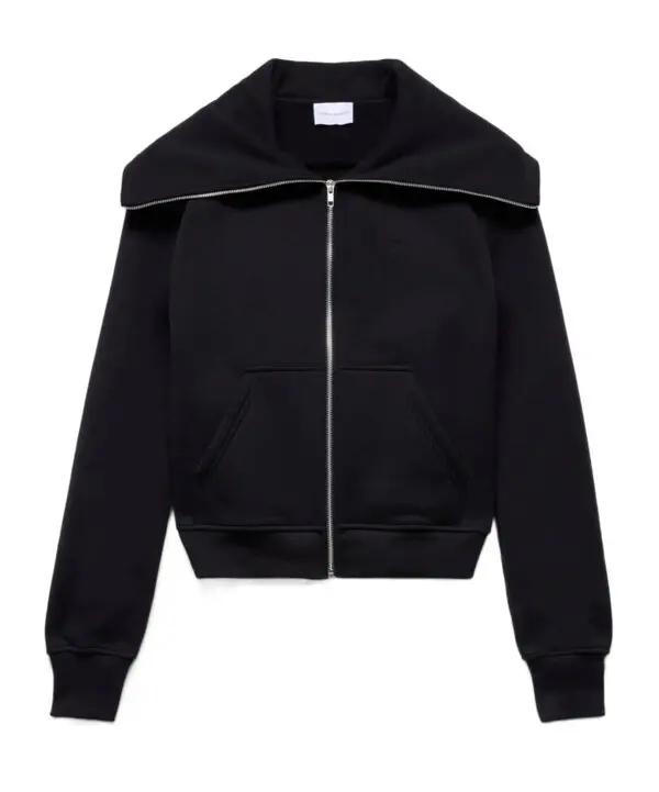 7 For All Mankind High-neck Zip-up Hoodie - Black