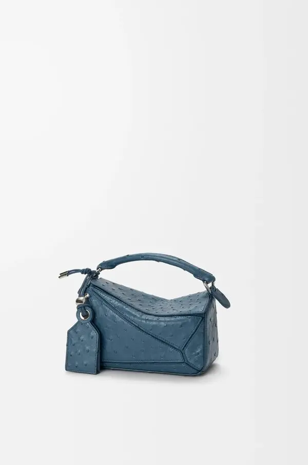 Loewe Mini Featherlight Puzzle Bag In Ostrich