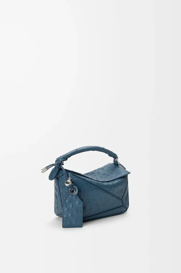 Loewe Mini Featherlight Puzzle Bag In Ostrich