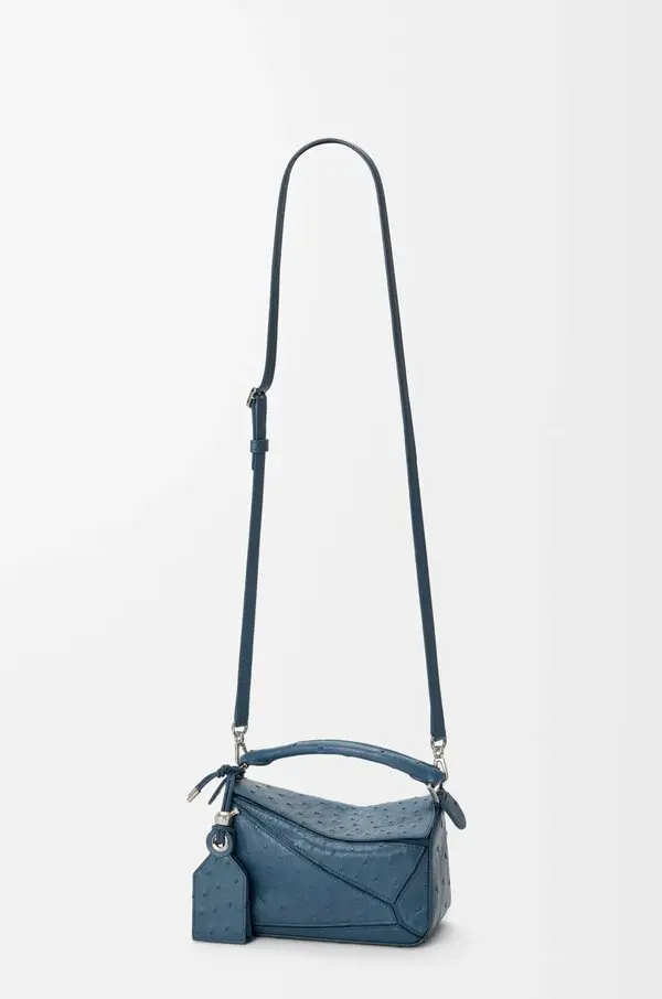 Loewe Mini Featherlight Puzzle Bag In Ostrich